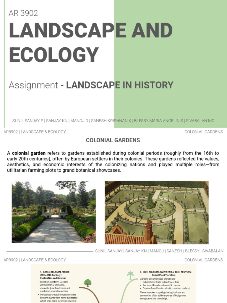 Colonial Gardens: History and Impact | PDF | Gardens | Landscape ...