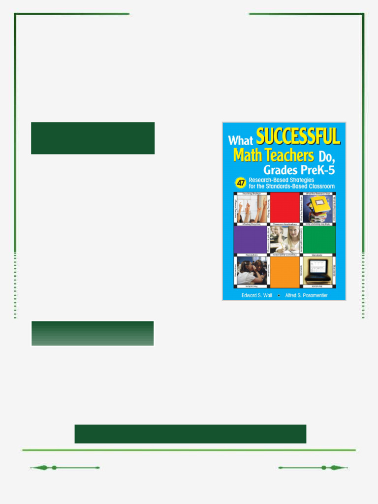 What Successful Math Teachers Do Grades PreK 5 47 Research Based ...