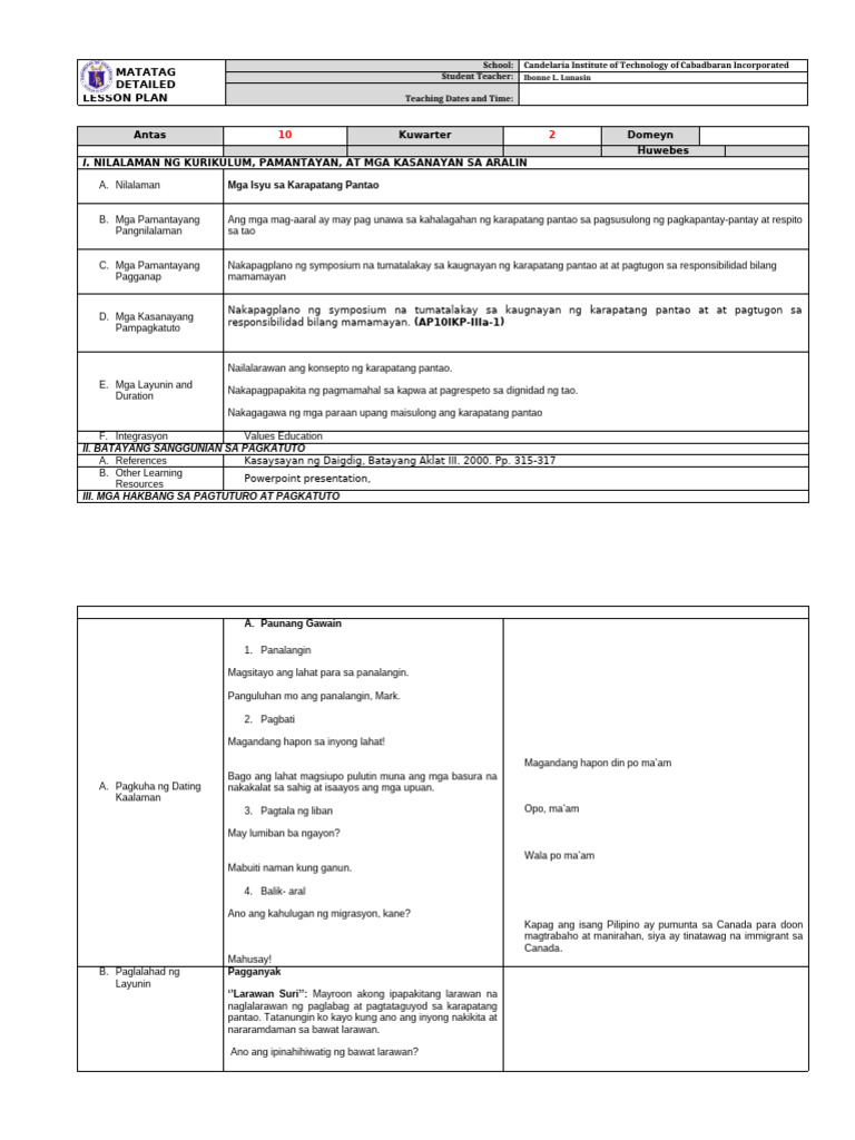 DLL Matatag | PDF