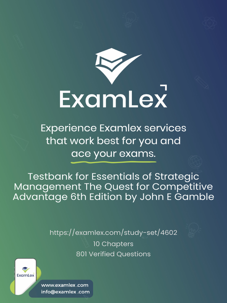 Testbank for Essentials of Strategic Management the Quest for ...