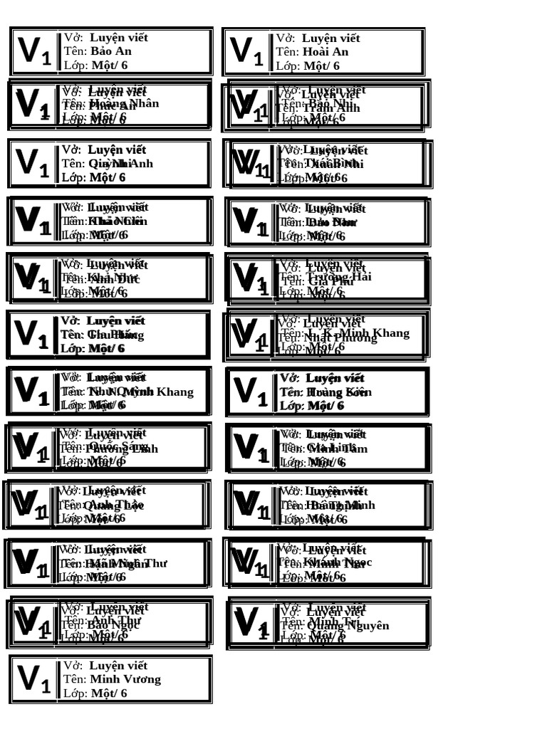 Vở V1-Luyện Viết | PDF