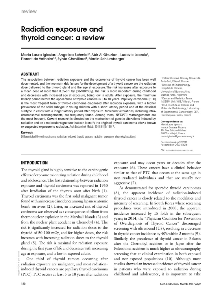 Radiation exposure and tyrod cancer | PDF | Radioactive Contamination ...