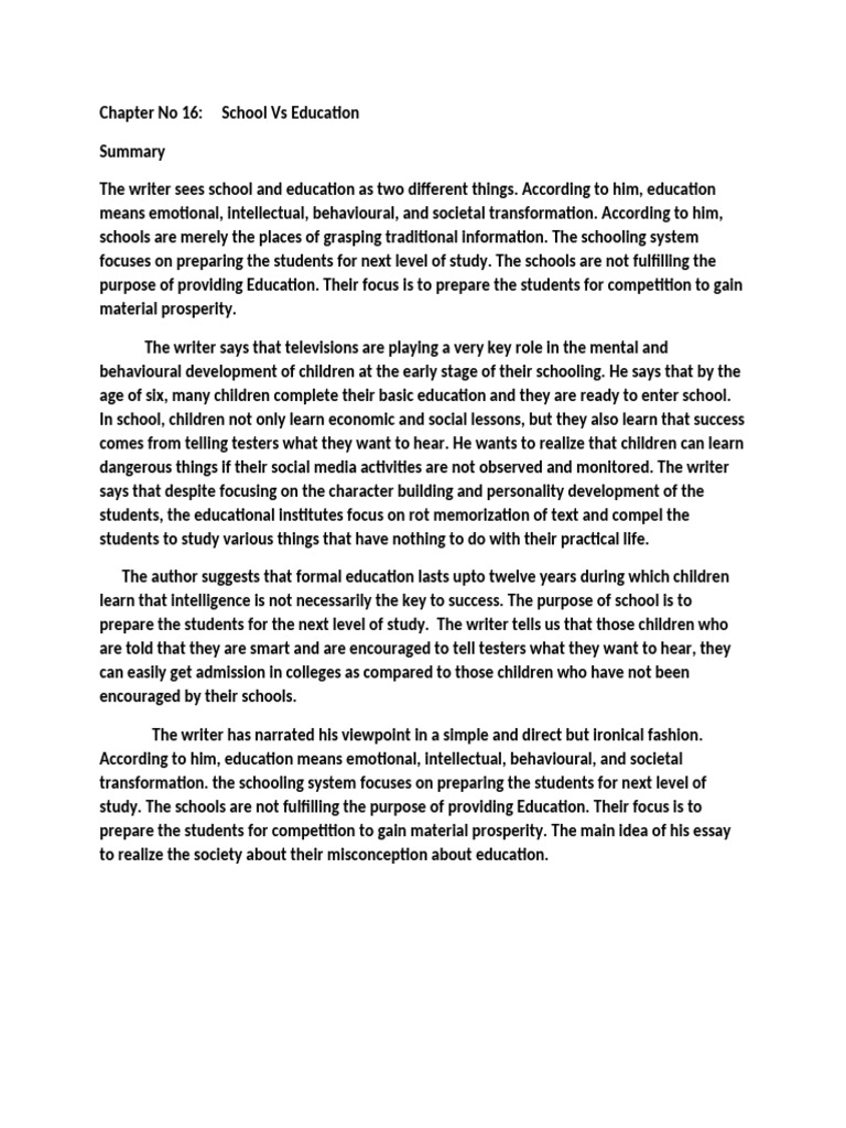 School vs Education | PDF