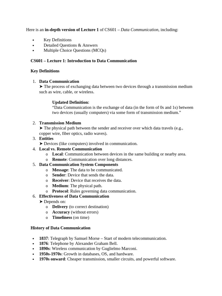 cs601 notesssss | PDF | Internet Protocol Suite | Osi Model