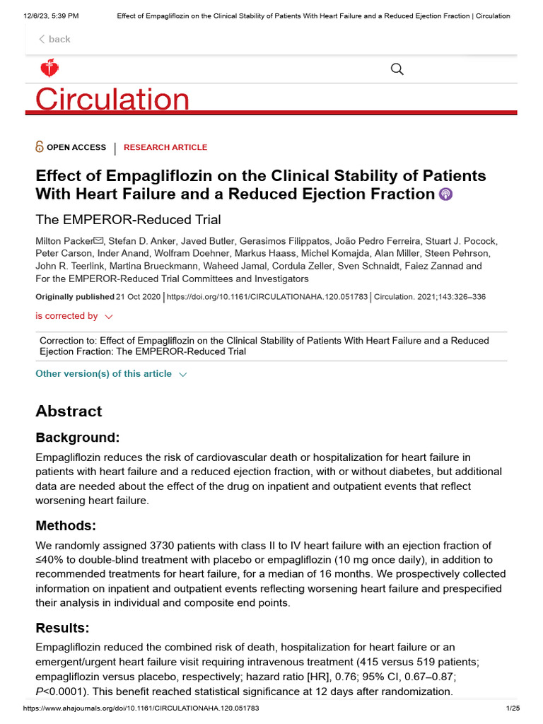 EMPEROR Trial (2) | PDF | Heart Failure | Cardiovascular System