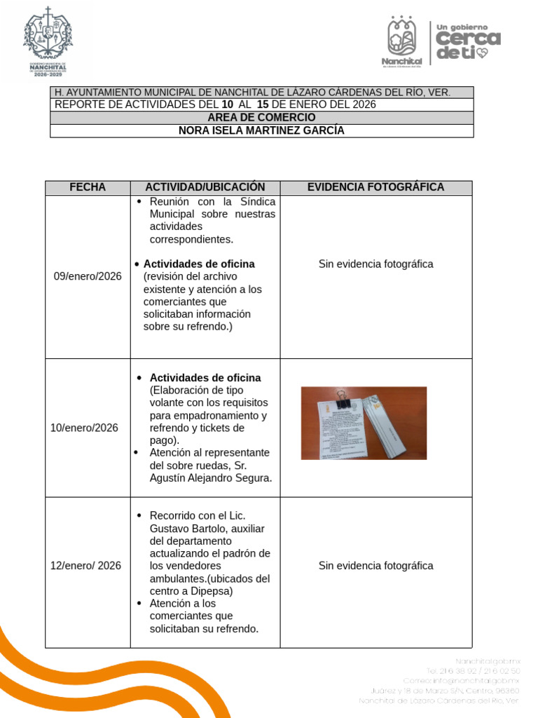 Hoja de Actividades 2026 1 (3) | PDF