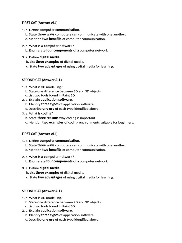 NEW YEAR YEAR 7- Digital technologies CATTY | PDF | 3 D Computer ...
