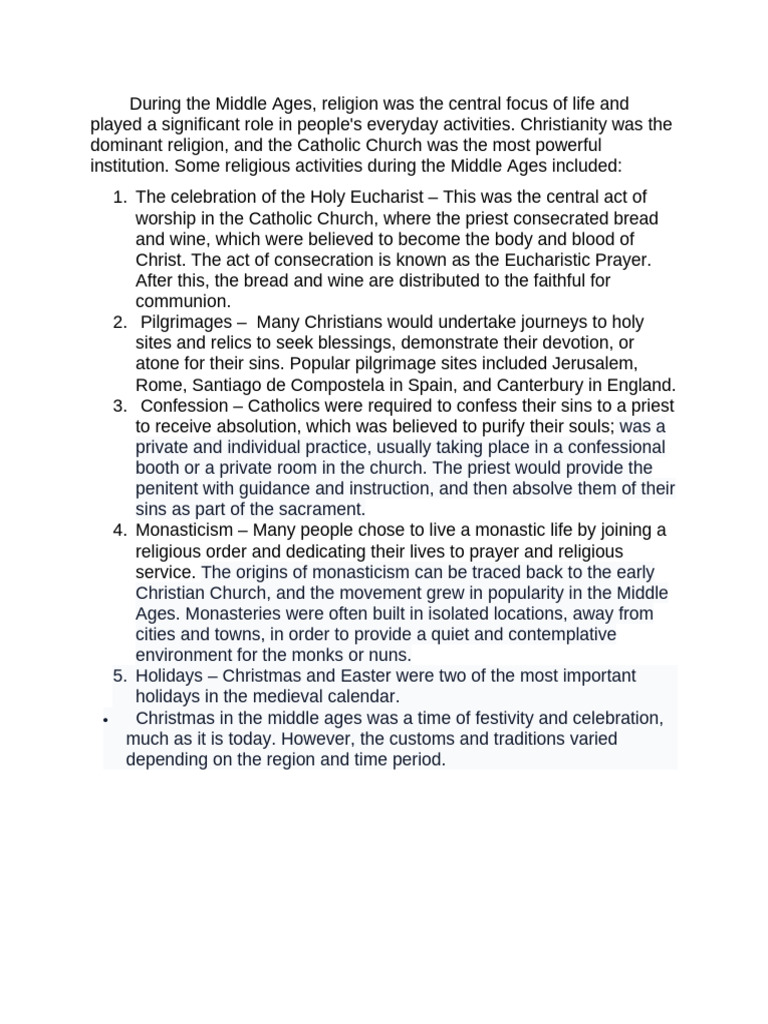 Religion in the Middle Ages: Key Practices | PDF