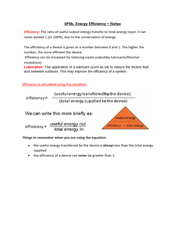 SP3b Efficiency(Notes) | PDF