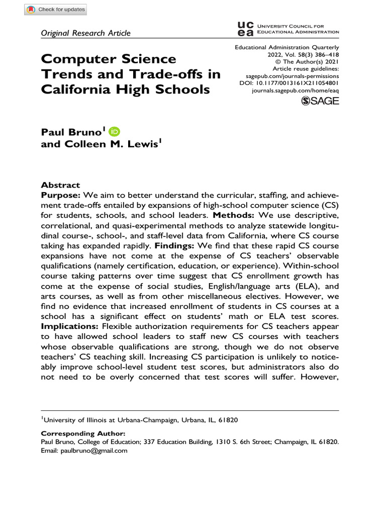 Bruno Lewis 2021 Computer Science Trends and Trade Offs in California ...