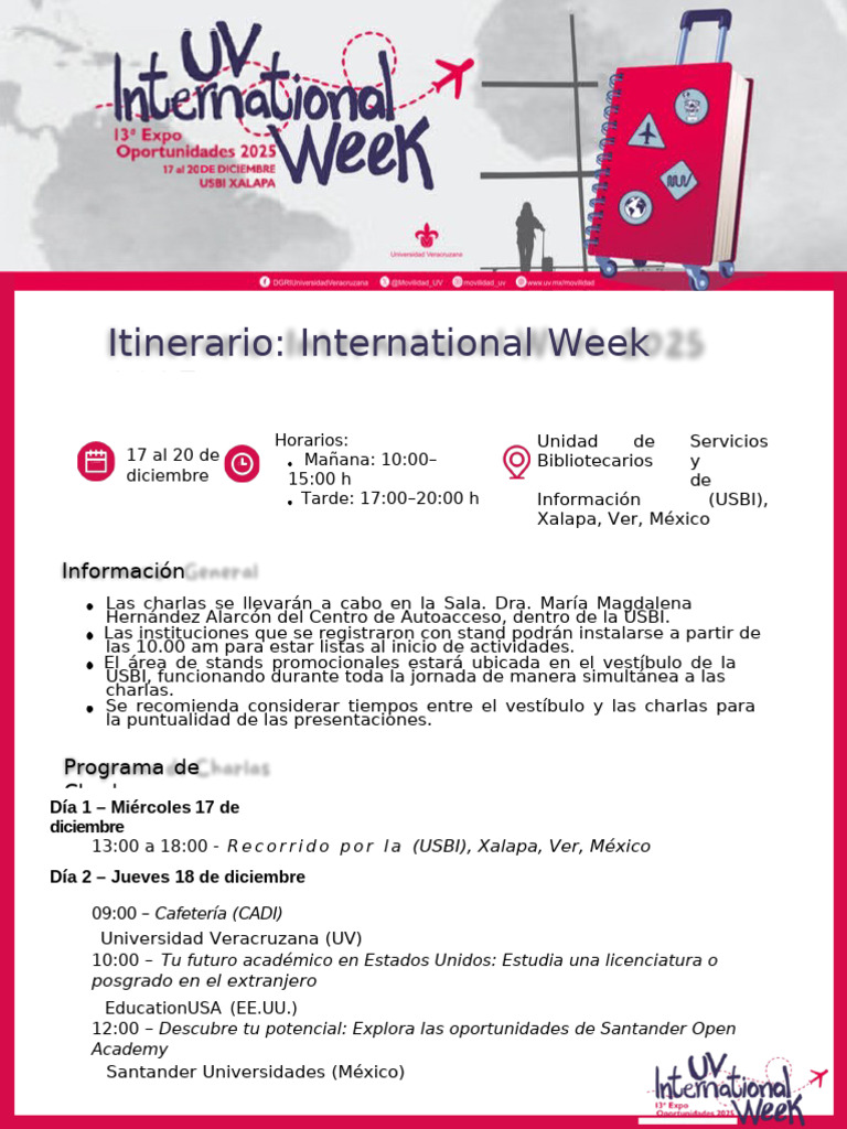 Int Week Universidades | PDF | Academia | Etapas educativas
