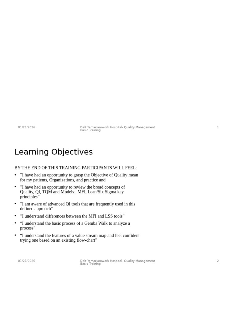 Quality Management Training Overview | PDF | Quality Management | Six Sigma