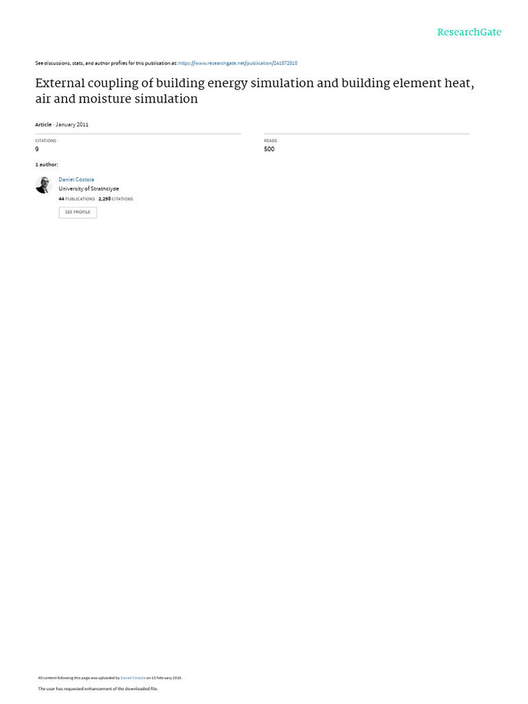 External Coupling of Building Energy Simulation An | PDF | Simulation