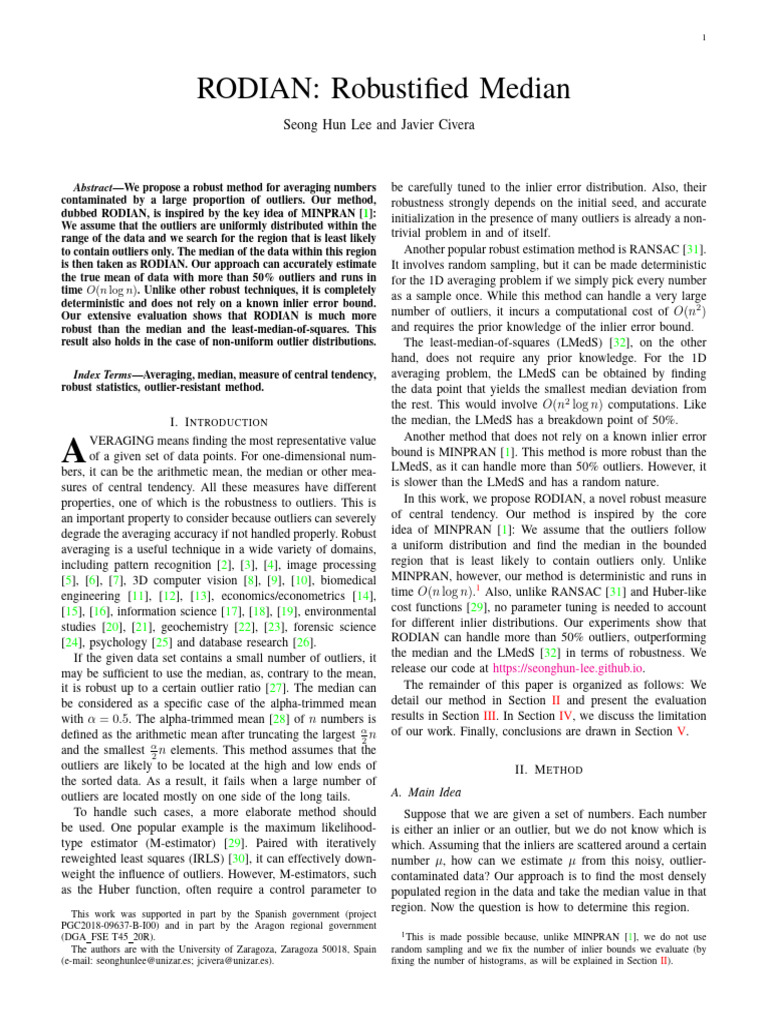 2206.02570v3 | PDF | Robust Statistics | Outlier