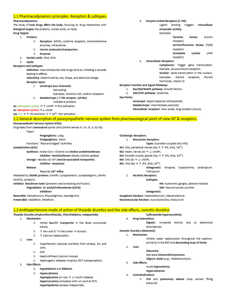 Pharmacodynamics and Receptor Types Overview | PDF | Receptor ...
