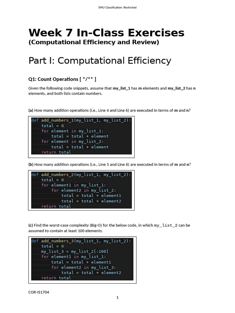 7. in-Class Exercises | PDF | Applied Mathematics | Mathematics