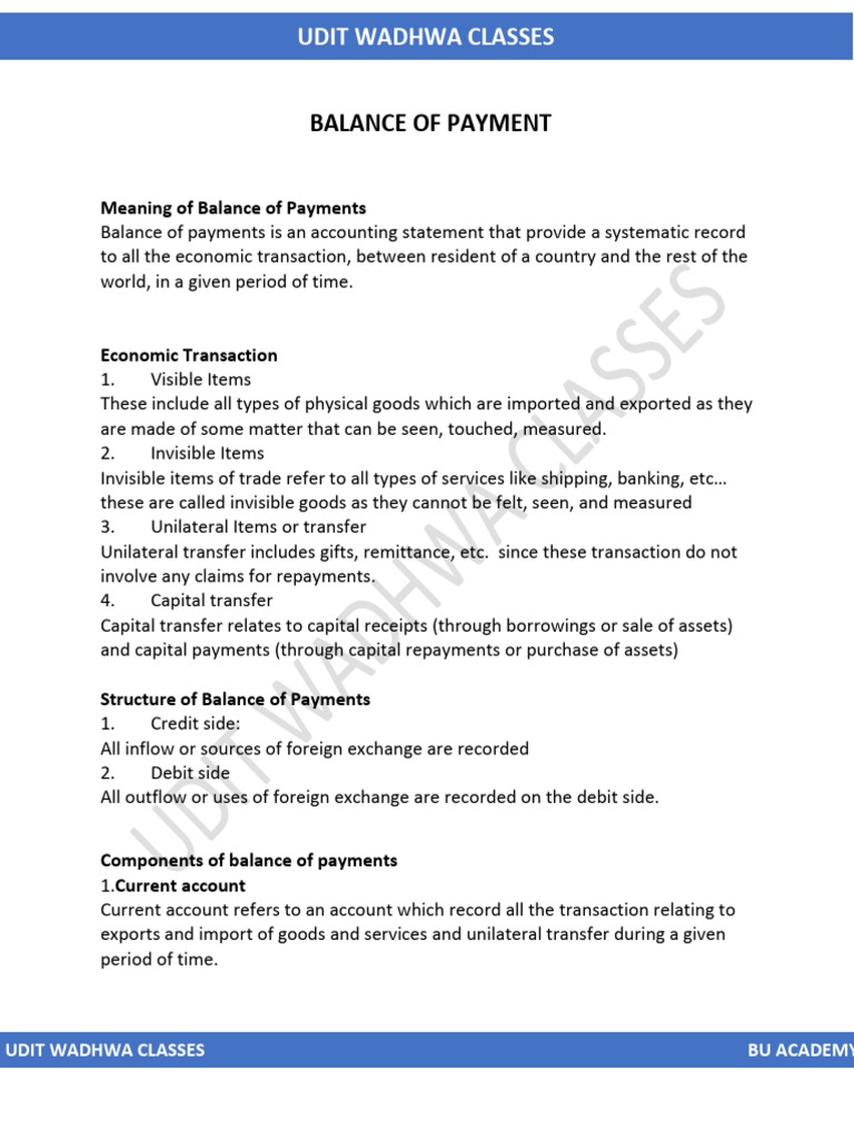 Understanding Balance of Payments Explained | PDF | Balance Of Payments ...