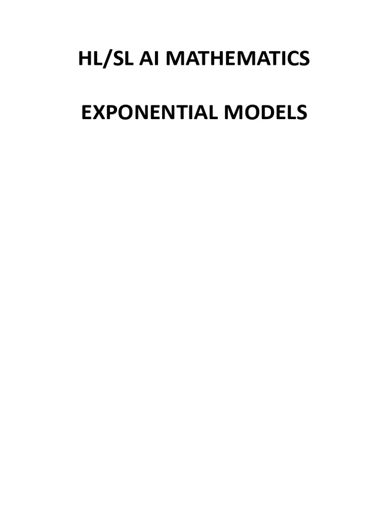 [AI] Exponential Models | PDF