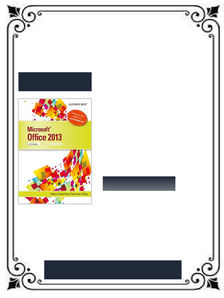 (eBook PDF) Microsoft Office 2013: Illustrated Introductory, First Course eBook high-quality ...