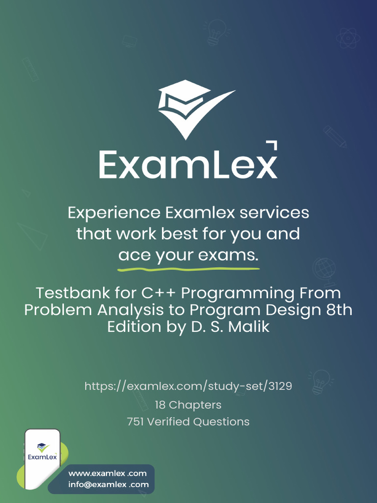 Testbank for C++ Programming From Problem Analysis to Program Design ...