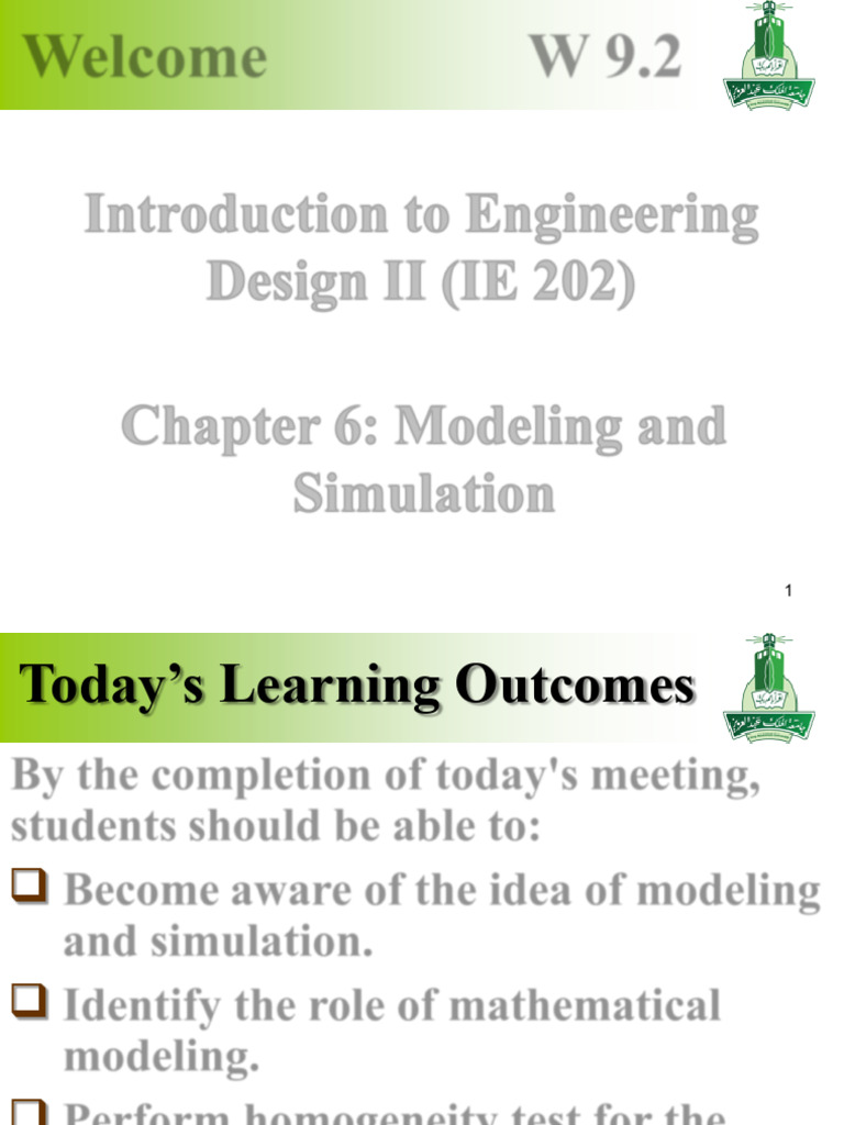 W 9.2 - Ch 6 Modeling and Simulation | PDF | Simulation | Mathematical Model