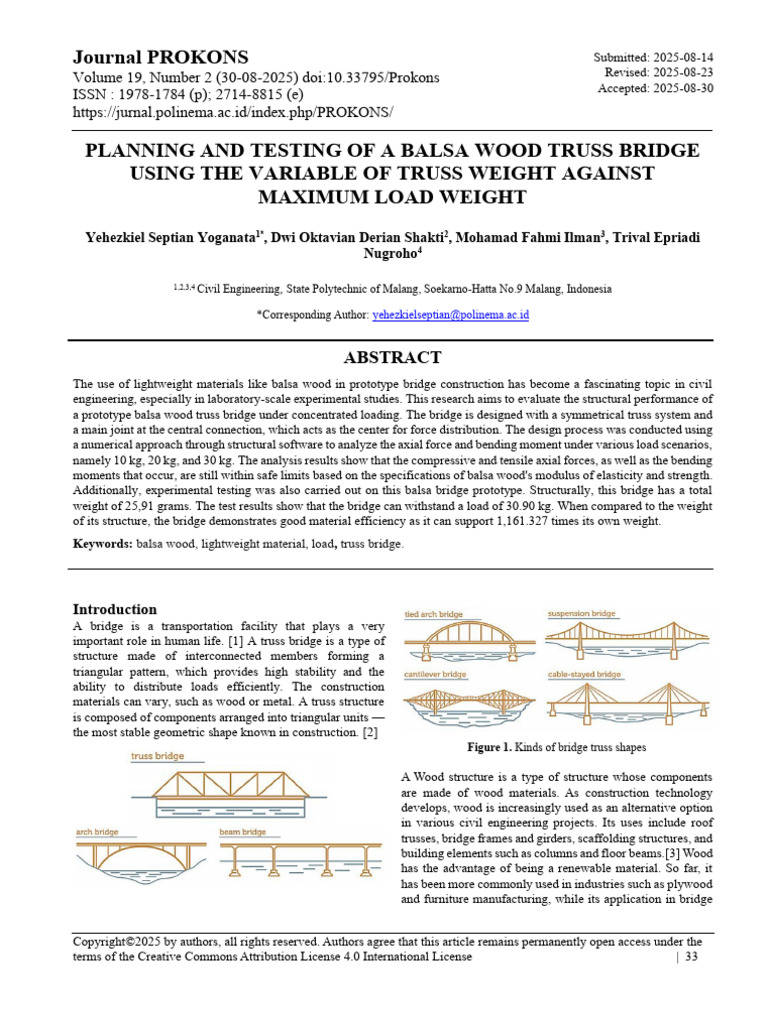 Planning and Testing of a Balsa Wood Truss Bridge | PDF | Mechanical ...