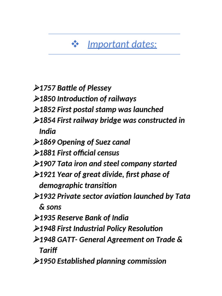 Key Historical Milestones in India | PDF