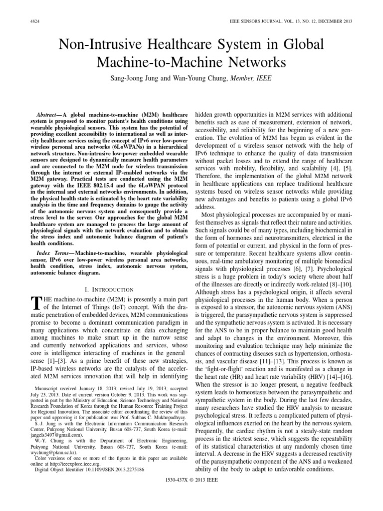 Non-Intrusive Healthcare System in Global | PDF | Computer Network | I Pv6