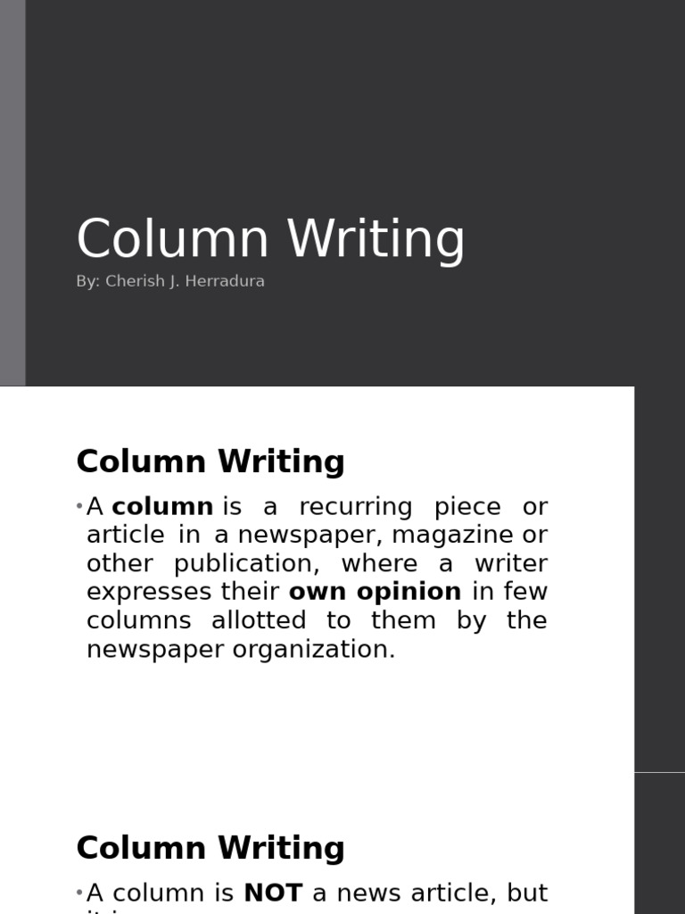 Column Writing | PDF | Communication | Human Communication