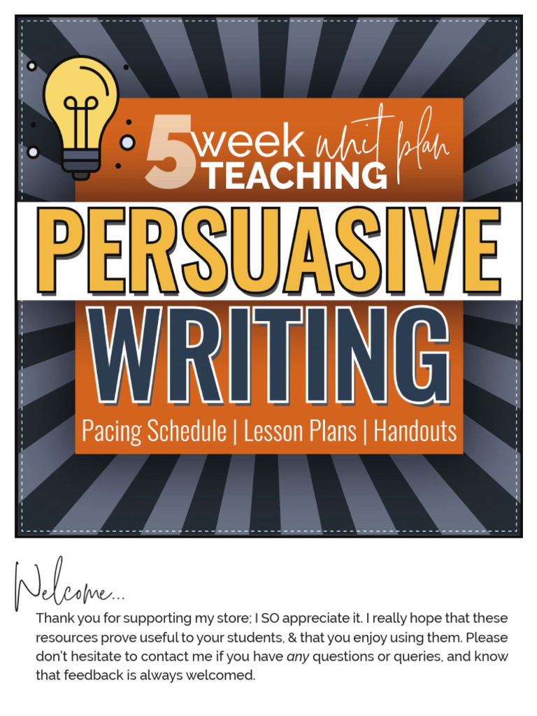 Engaging Persuasive Writing Unit Plan | PDF | Rhetoric | Logos