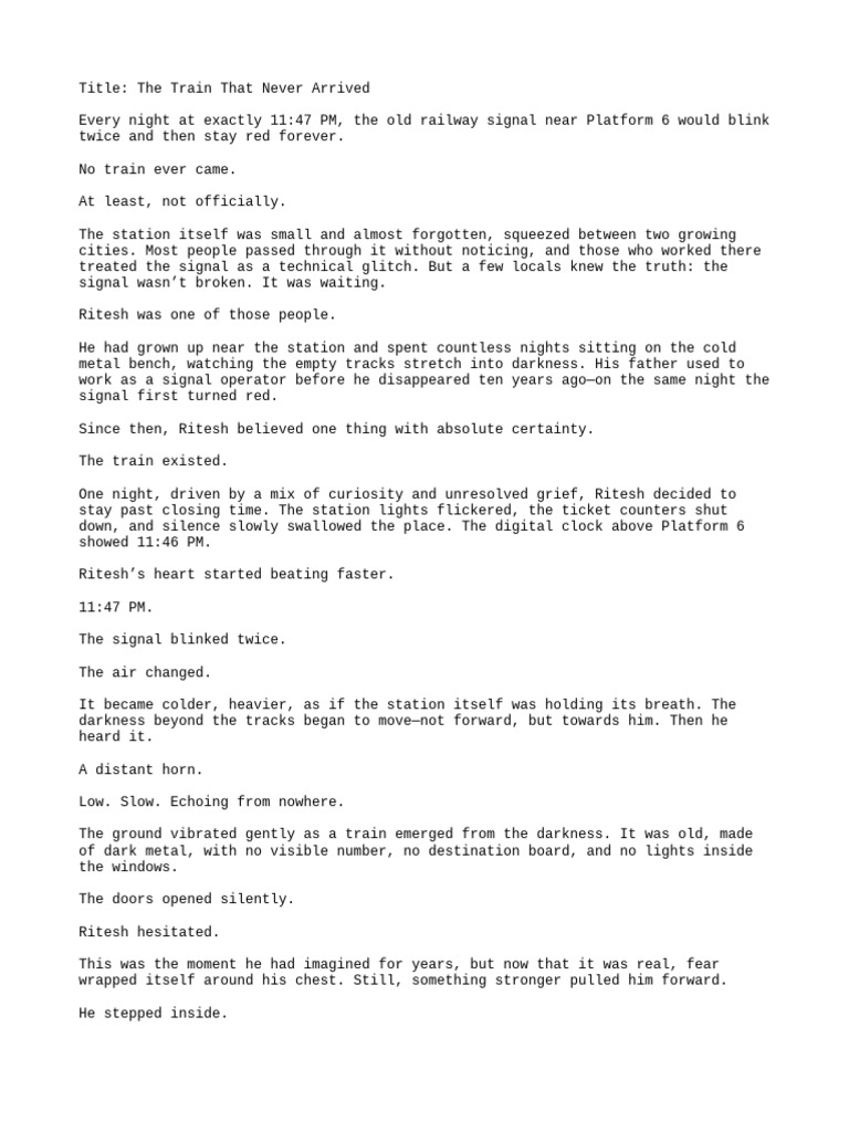 The Train That Never Arrived | PDF