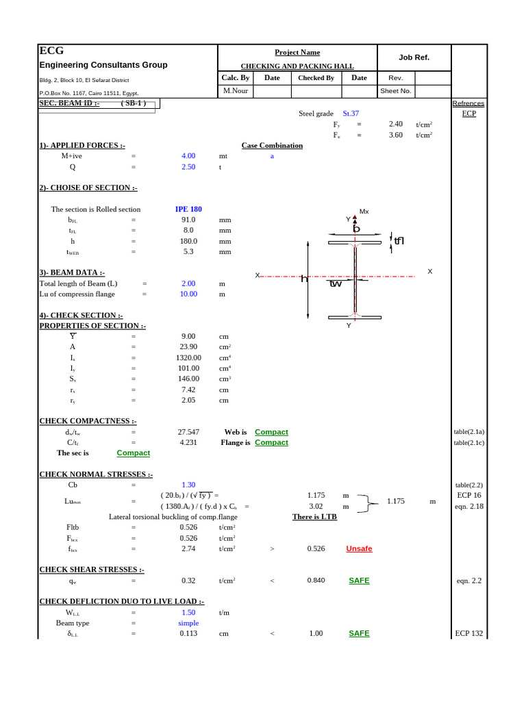 (Beams) - Beam Rolled Section (Rev.2.00) | PDF | Elasticity (Physics ...