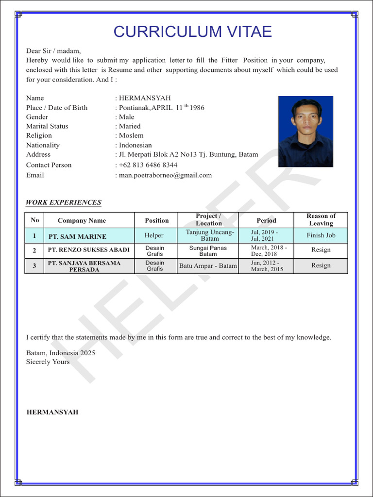 Cv Hermansyah | PDF