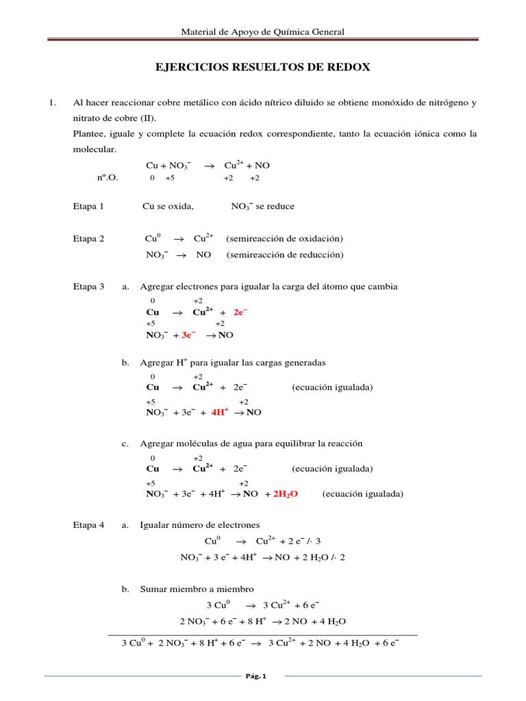 10 Ejercicios Resueltos Redox