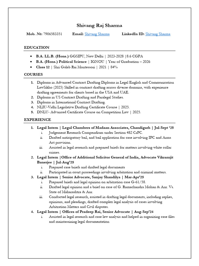 SRS_CV (1) | PDF | Advocate | Justice