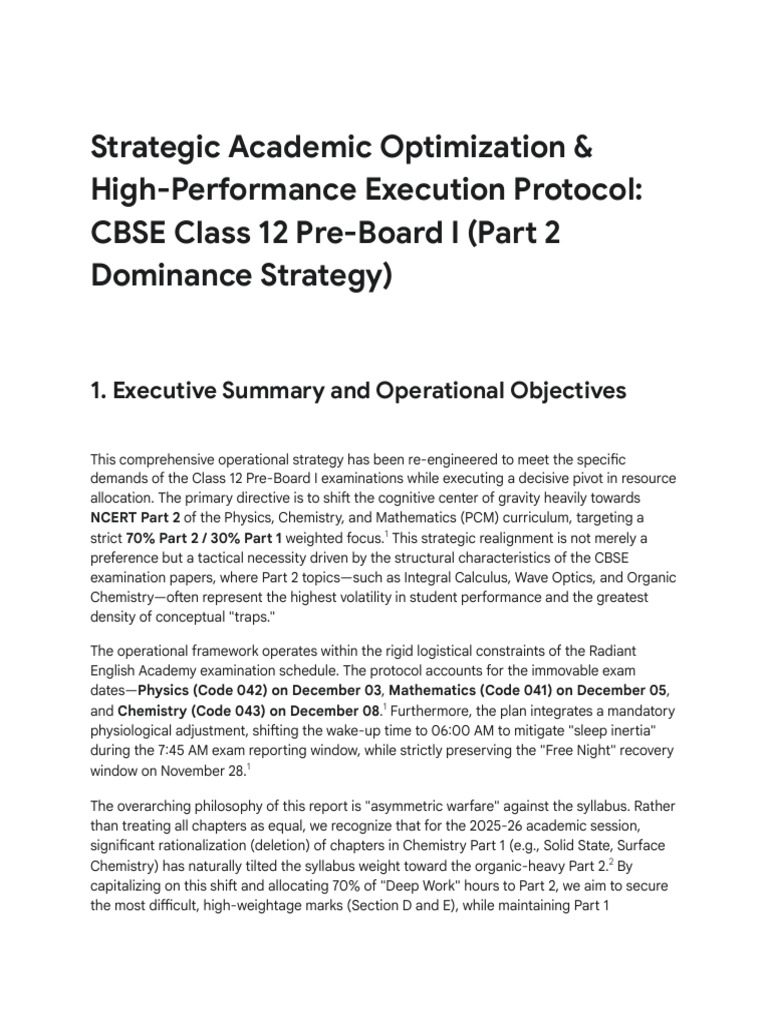 Study Plan Revision_ NCERT 70_30 Split | PDF | Optics | Integral
