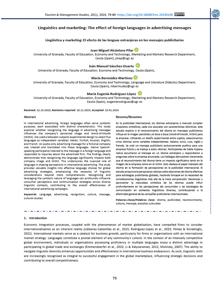 Impact of Foreign Languages in Advertising | PDF | Brand | Linguistics