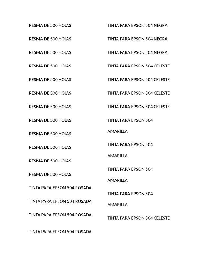 Resma de 500 Hojas | PDF