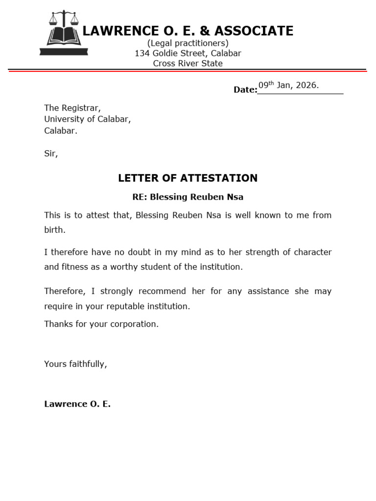 Attestation Legal Print | PDF