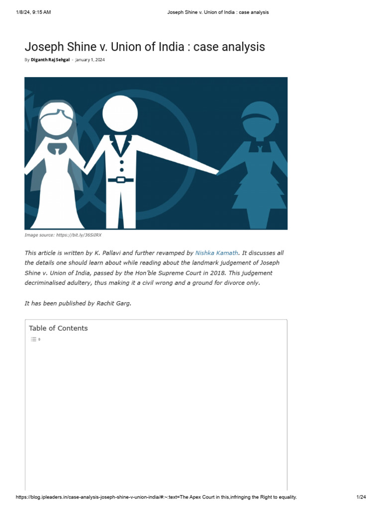 Joseph Shine v. Union of India _ Case Analysis | PDF | Adultery | Crimes