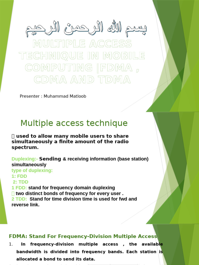 Multiple Access Technique in Mobile Computing | PDF