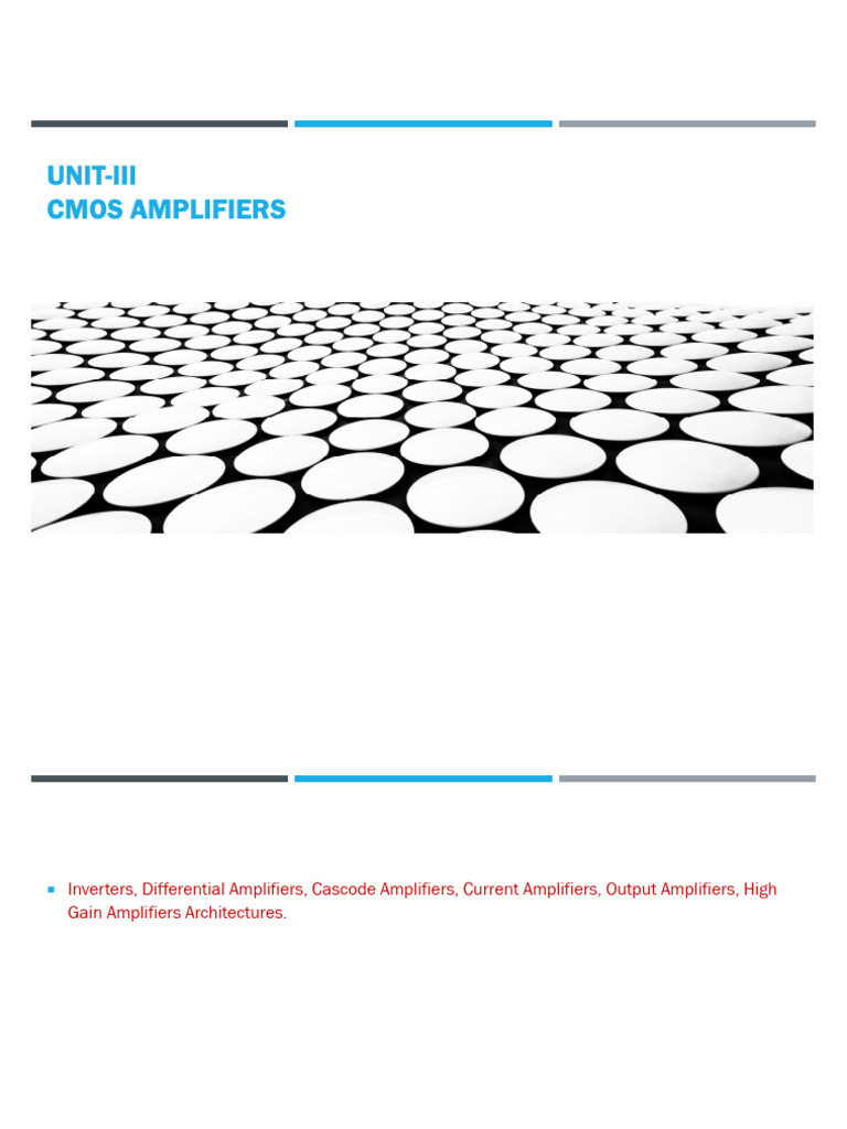 Unit-3 CMOS Amplifiers PPT (1) | PDF | Amplifier | Cmos