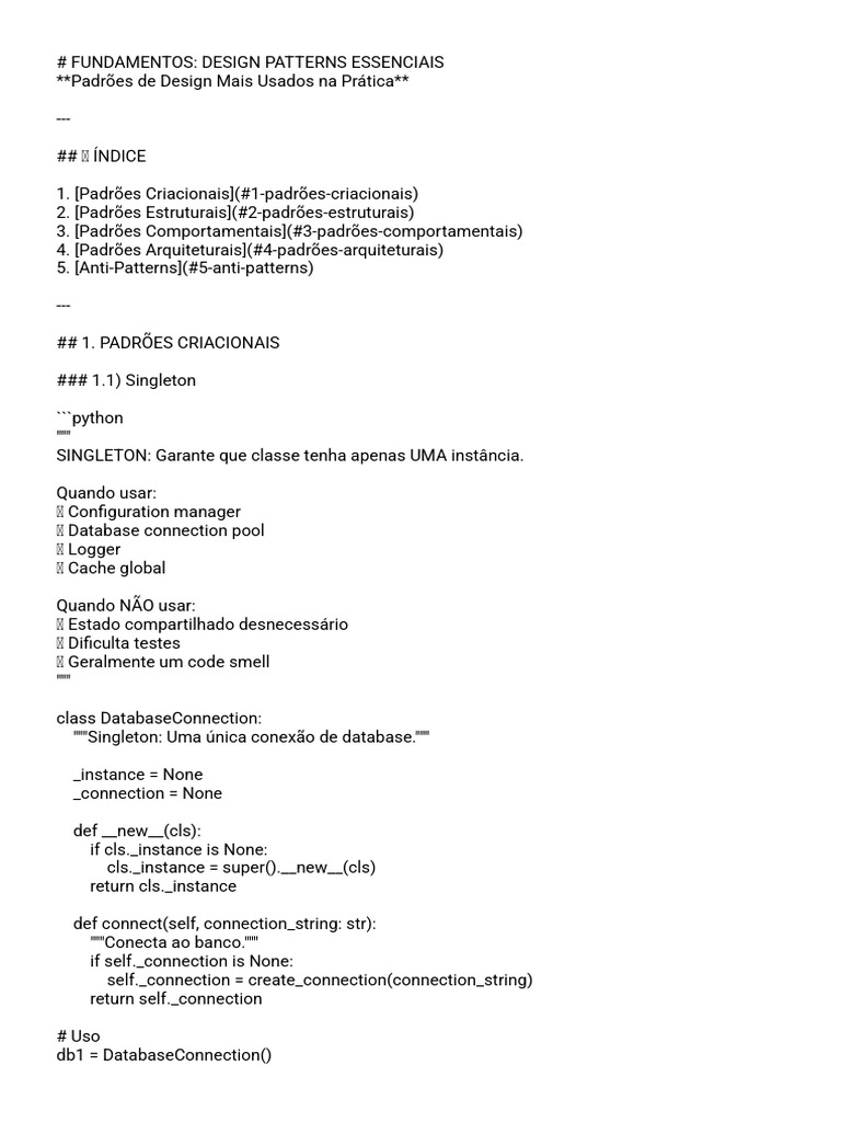 Design Patterns Essenciais Python | PDF | Software Engineering | Computer Programming