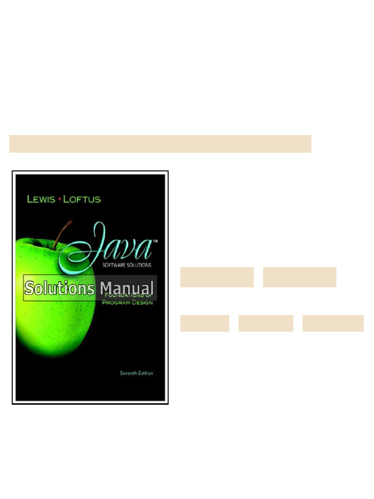 Java Software Solutions Foundations of Program Design 7th Edition Lewis Solutions Manual ...