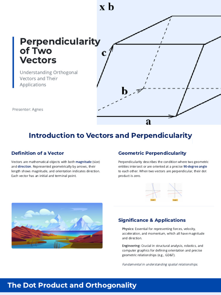 Create a Ppt of Six Pages on Perpendicular of Two Vectors _20261295036 ...