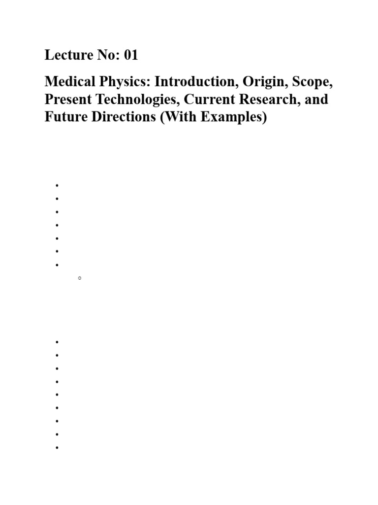 Lecture 01 | PDF | Radiation Therapy | Medical Physics