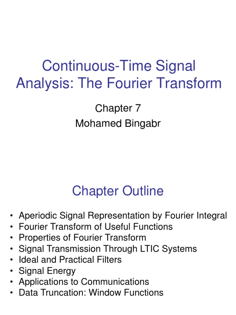 Ch7 FourierTransform Continuous-Time Signal Analysis | PDF | Sampling ... Ch7 FourierTransform Continuous-Time Signal Analysis | PDF | Sampling ...