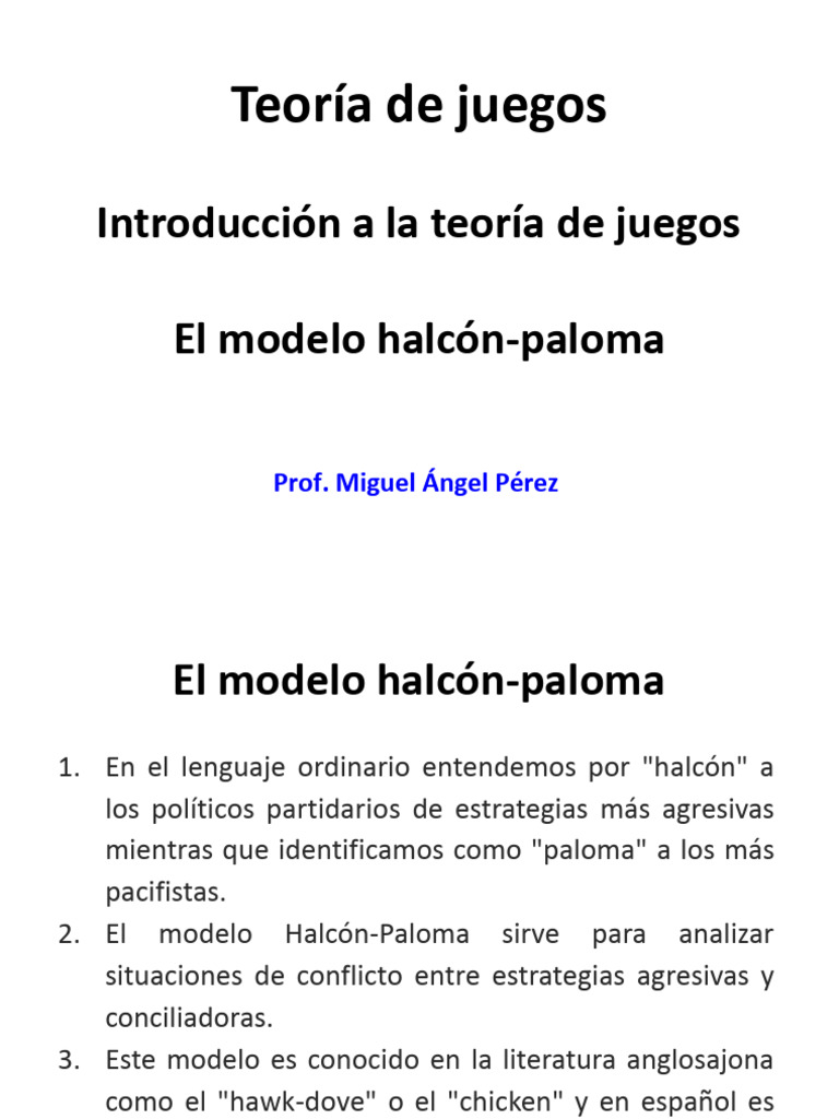 el modelo halcon paloma | PDF | Teoría de juego | Teoría de sistemas