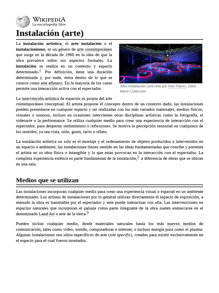 Instalación_(arte) | PDF | Arte de instalación | Arte contemporáneo
