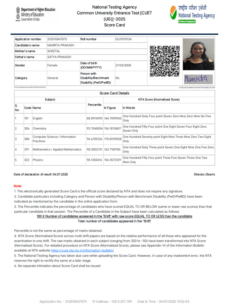 CUET (UG) - 2025 | PDF | Qualifications | Student Assessment And Evaluation